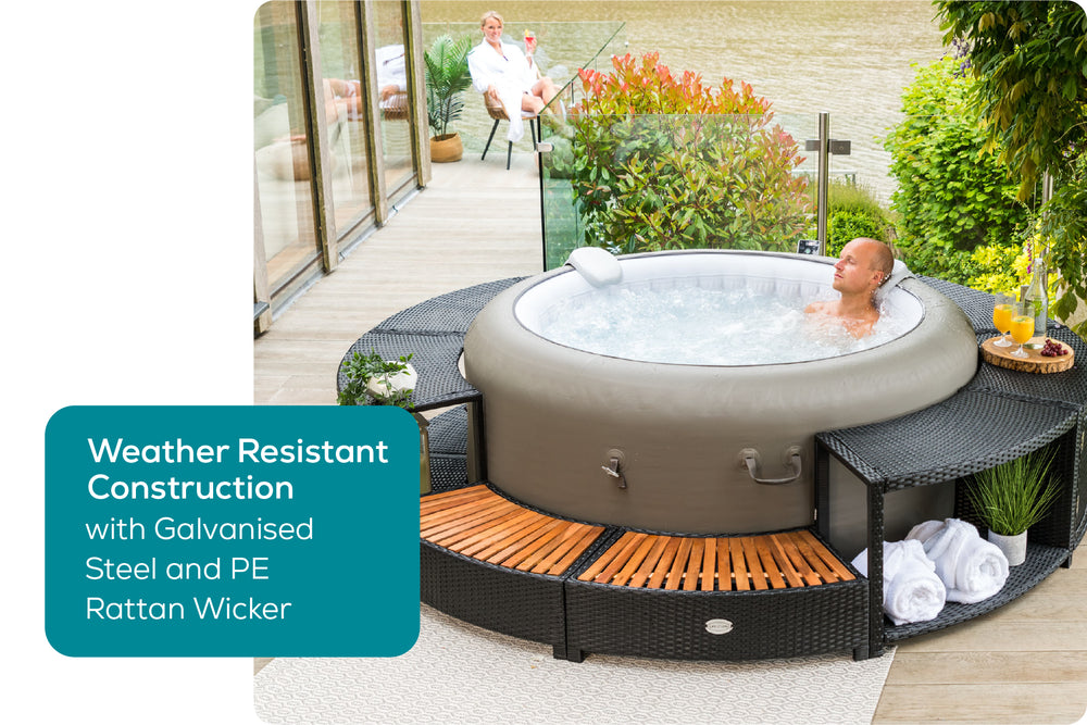 Round Rattan Hot Tub Surround 180cm Black | Lay-Z-Spa UK