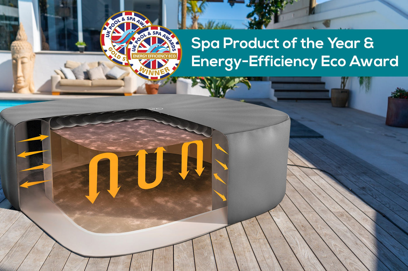 Large Square Thermal Hot Tub Cover for San Francisco | Lay-Z-Spa UK