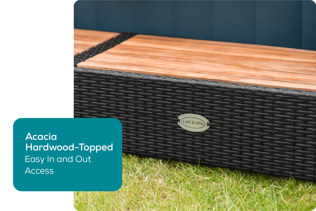 Square Rattan Hot Tub Surround 188cm Black | Lay-Z-Spa UK
