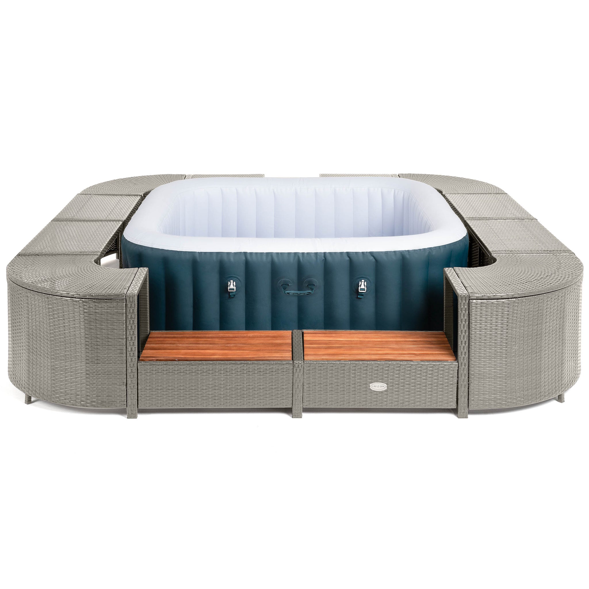 Square Rattan Hot Tub Surround 188cm Grey | Lay-Z-Spa UK