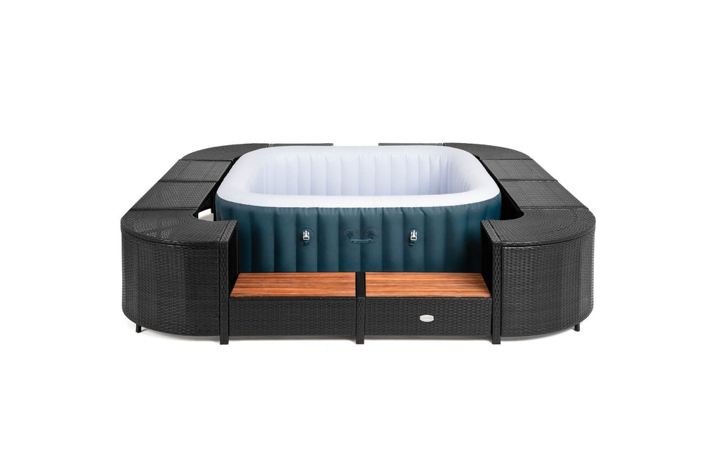 Square Rattan Hot Tub Surround 188cm Black | Lay-Z-Spa UK